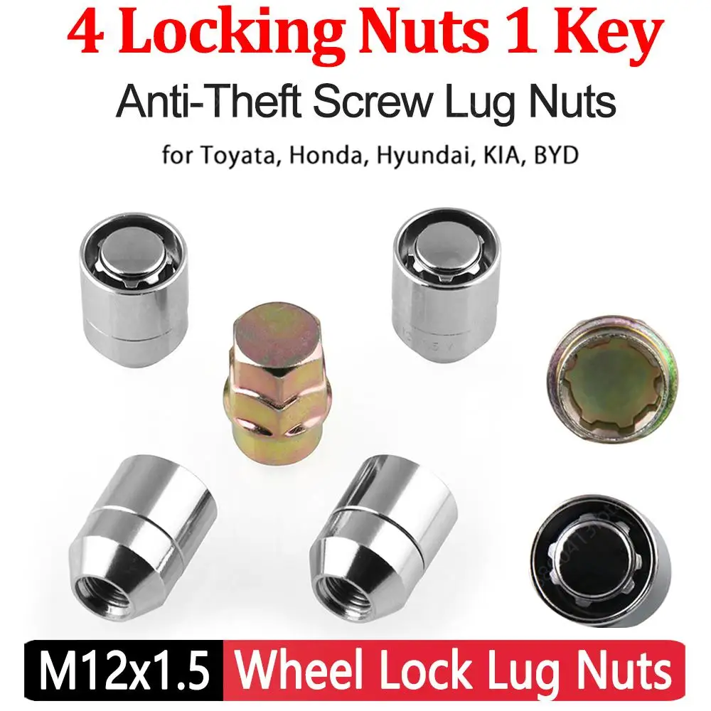 Anti-Theft-Locking-Nuts-Universal-M12x1-5-Car-Tire-Wheel-Lock-Anti ...