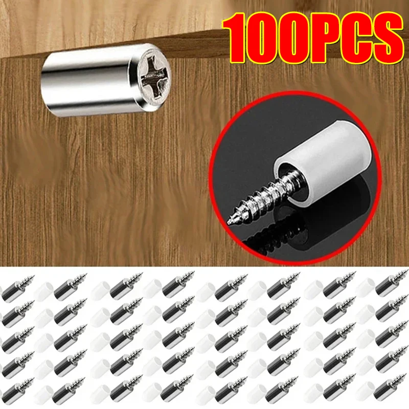 8-100PCS-Self-Tapping-Screws-Layer-Plate-Holder-Wardrobe-Storage-Rack ...