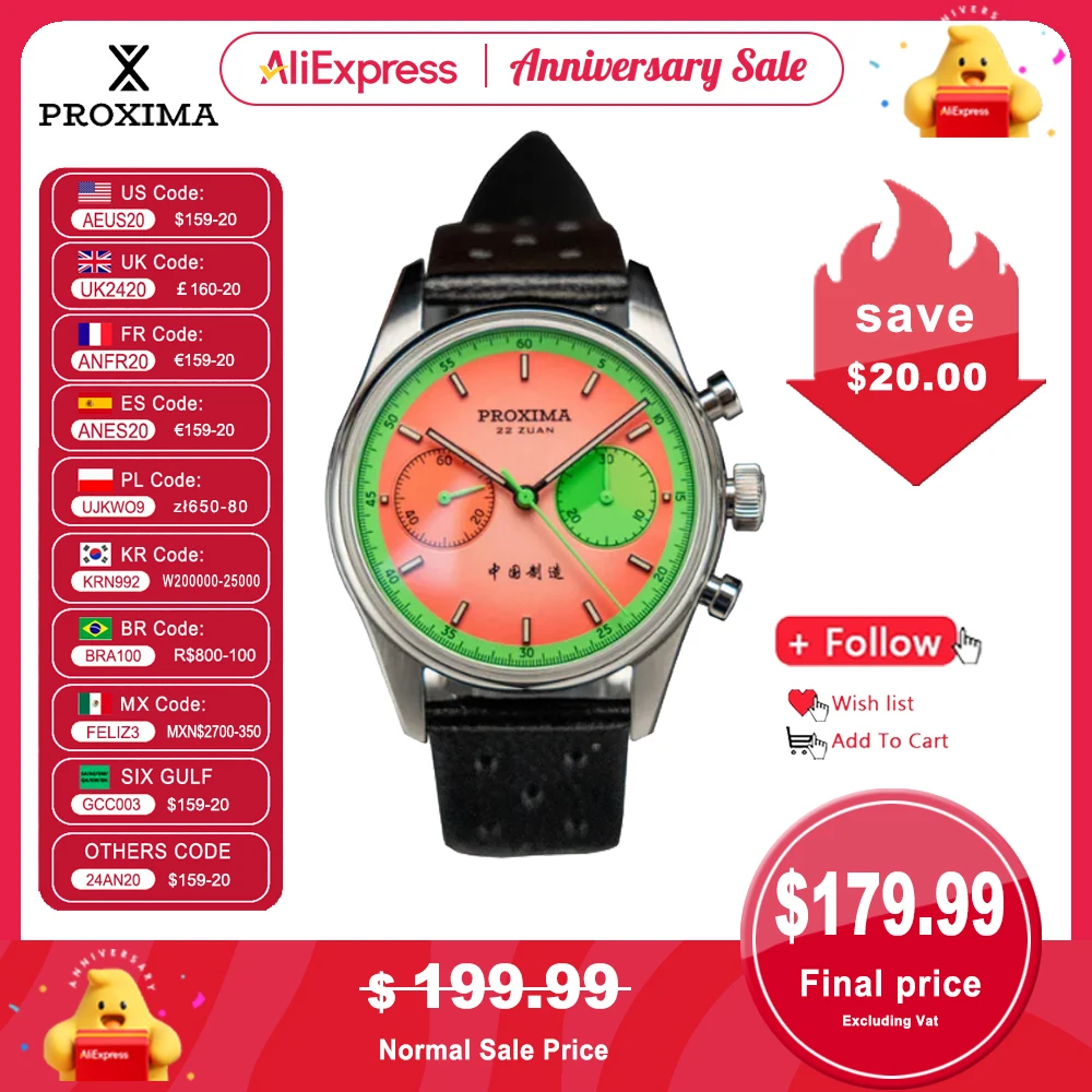 Proxima-New-PX1717-Watch-of-Mens-Modify-ST1902-Watermelon-Dial ...
