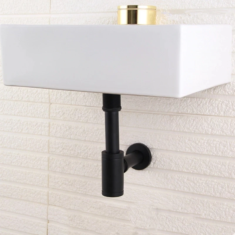 Brass Drains Set Round Siphon P-TRAP Deodorization Bathroom Vanity ...