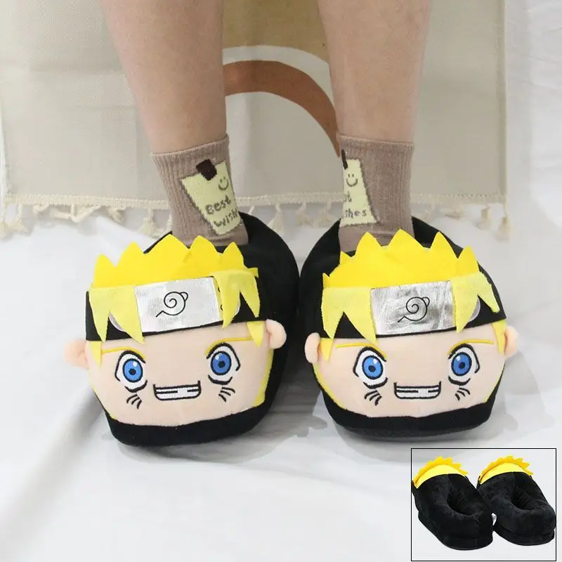 Anime NARUTO Cute Autumn/Winter Cotton Slippers Cover Heel Cute Cartoon ...