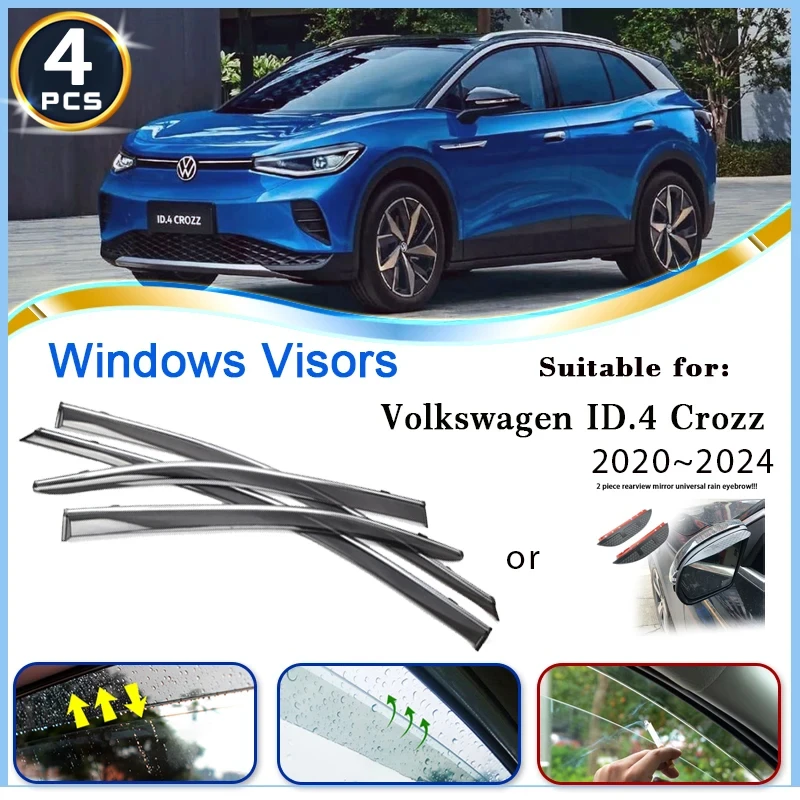 Car-Window-Visors-For-VW-Volkswagen-ID4-ID-4-CROZZ-2020-2024-Vent-Visor ...