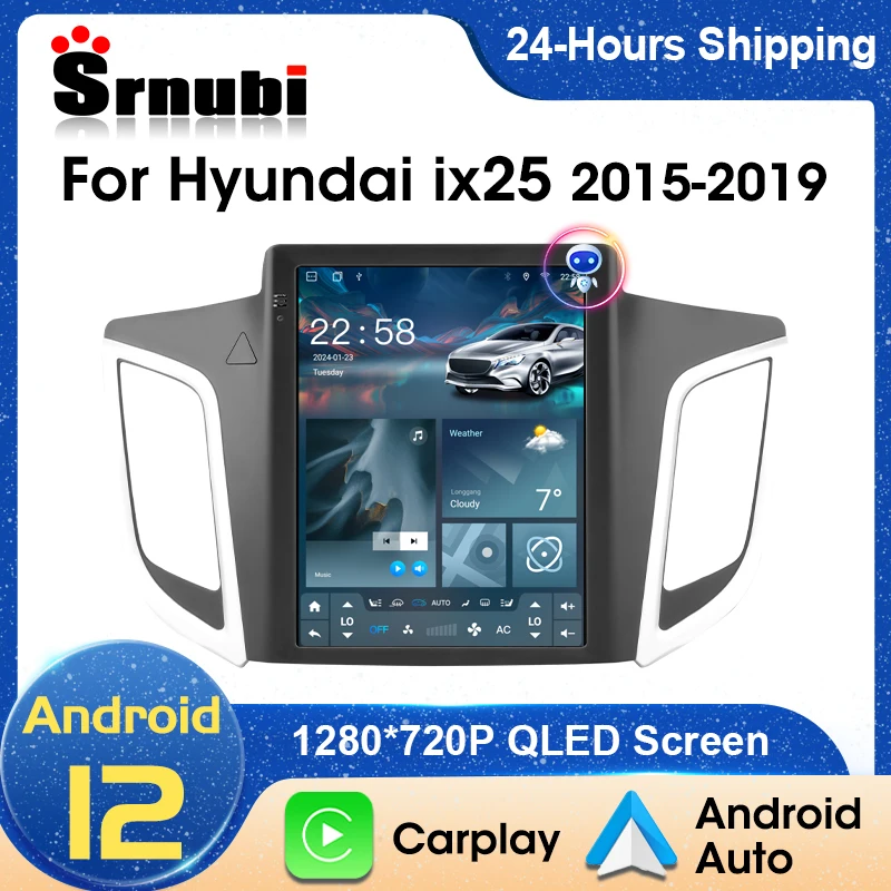 Srnubi-Rádio de carro para Hyundai Creta IX25 2015-2019, 9.7 ", Android 12.0, Vídeo multimídia ...