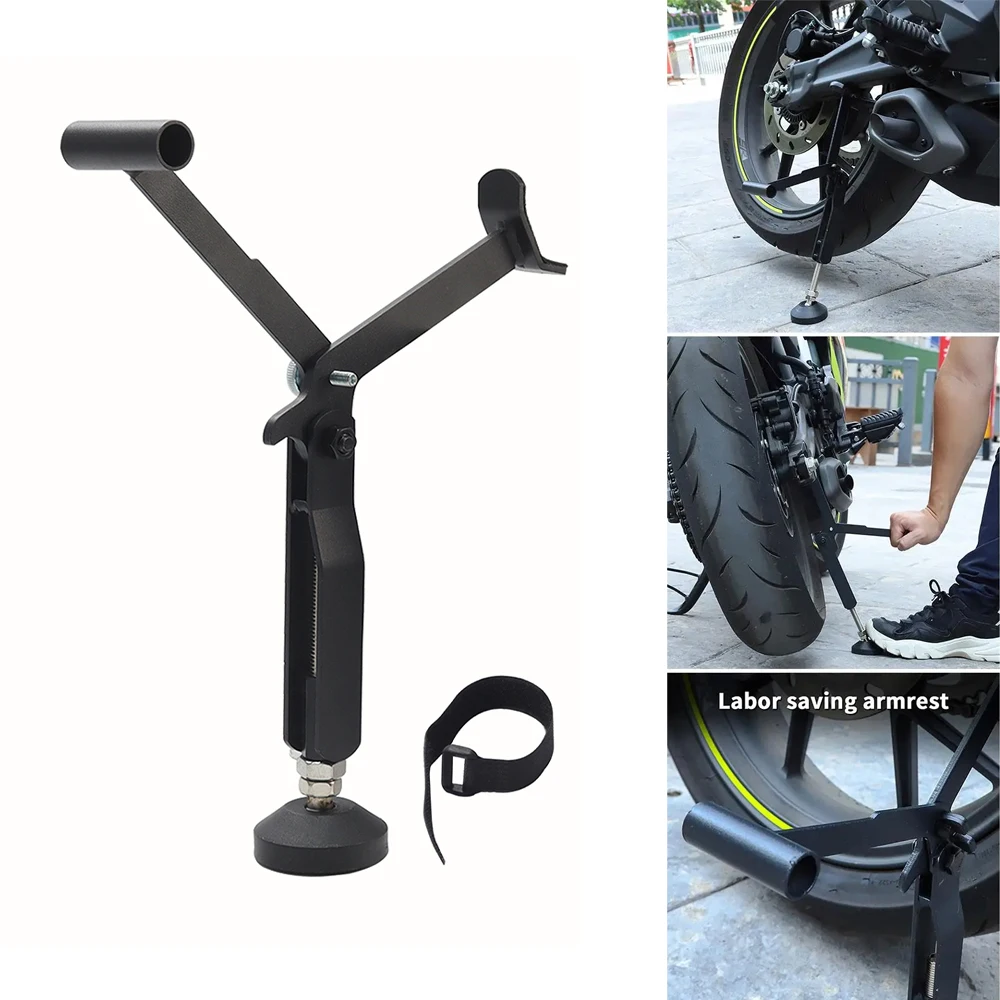 Black-Motorcycle-Folding-Jack-Kickstand-Wheel-Support-Side-Stand ...