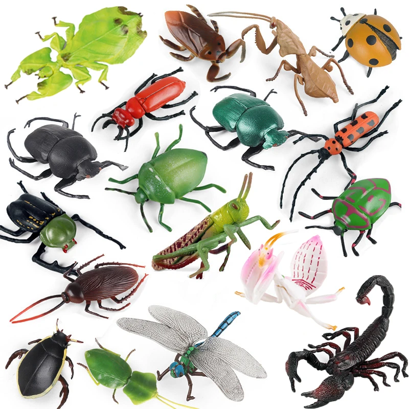 Simulated-Wild-Animal-Insects-Figurine-Beetles-Spiders-Mantis-Longicorn ...