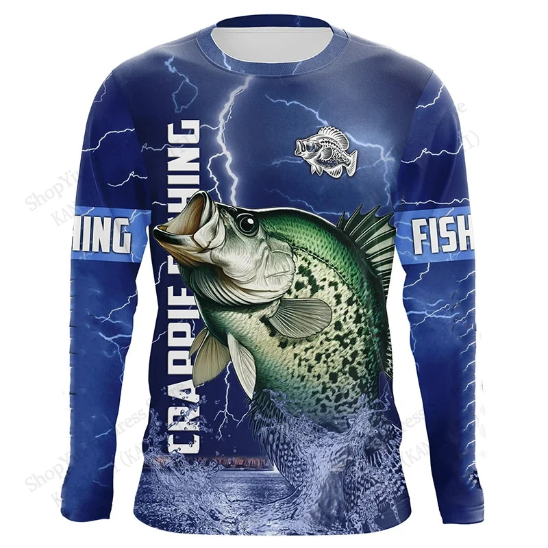 Carp Fishing lightning Camouflage 3d Fish Print Long Sleeve T-shirt For ...