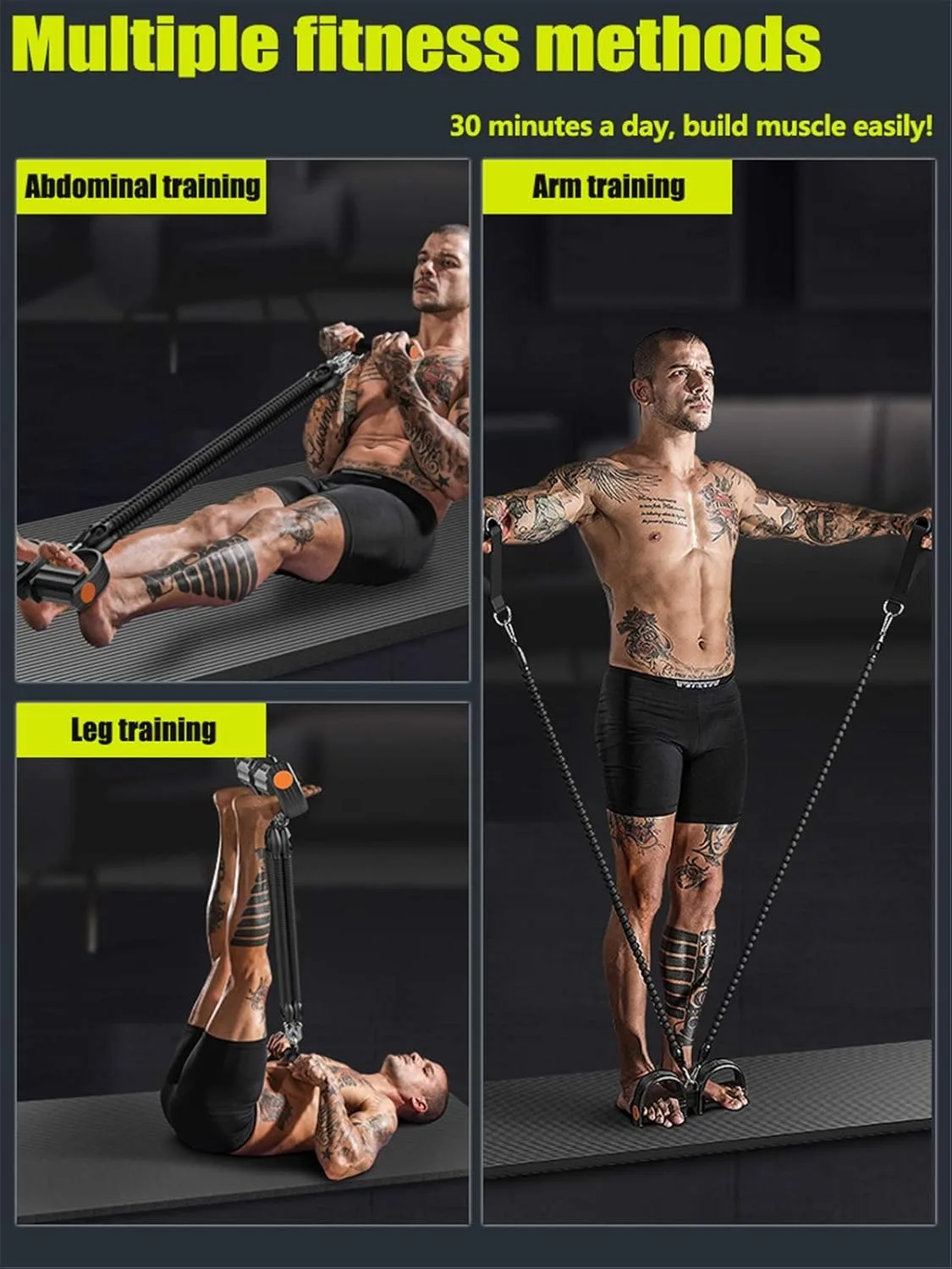 Pedal-Tension-Rope-Puller-Workout-Equipment-Elastic-Resistance-Band ...