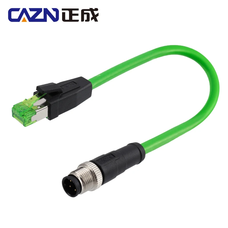 Ethernet-M12-Connector-Male-4-pin-D-code-to-RJ45-Networking-Cable-for ...