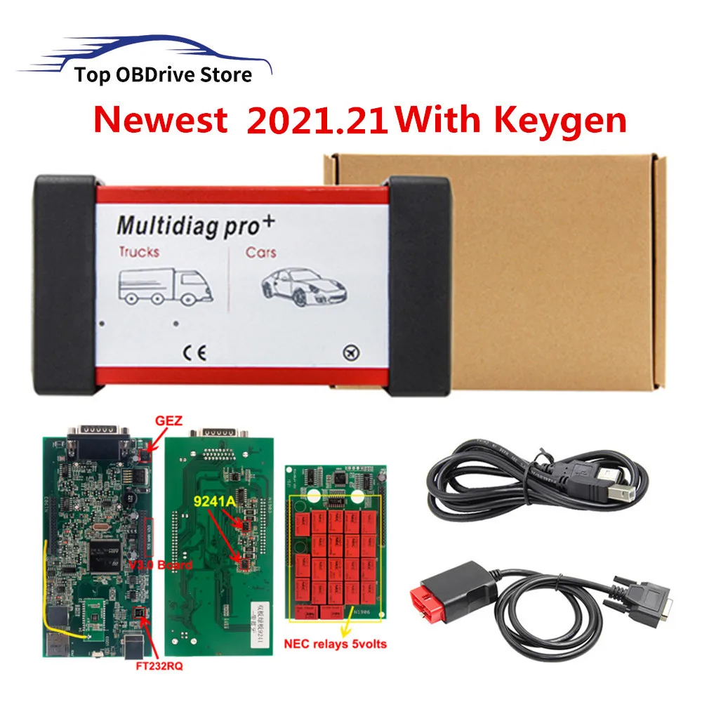Novo 2021.11 multidiag pro bluetooth obd2 scanner tcs pro v3.0 nec relé ...