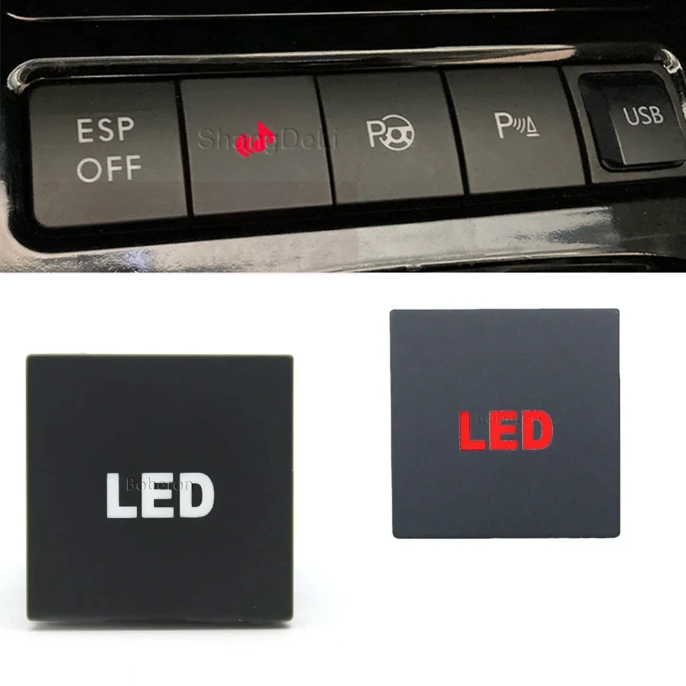 1PC-Car-Red-Light-LED-DRL-Front-Rear-Fog-Light-EJECT-Push-Button-Switch ...