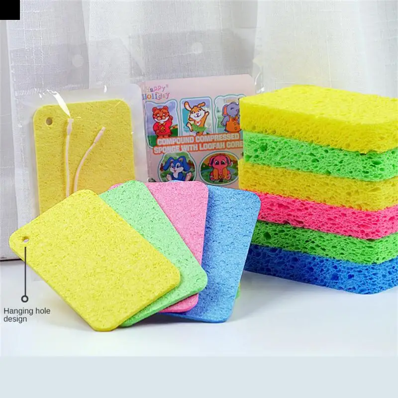 Compressed Cellulose Sponges Non-Scratch Natural Dish Sponge, Dual ...