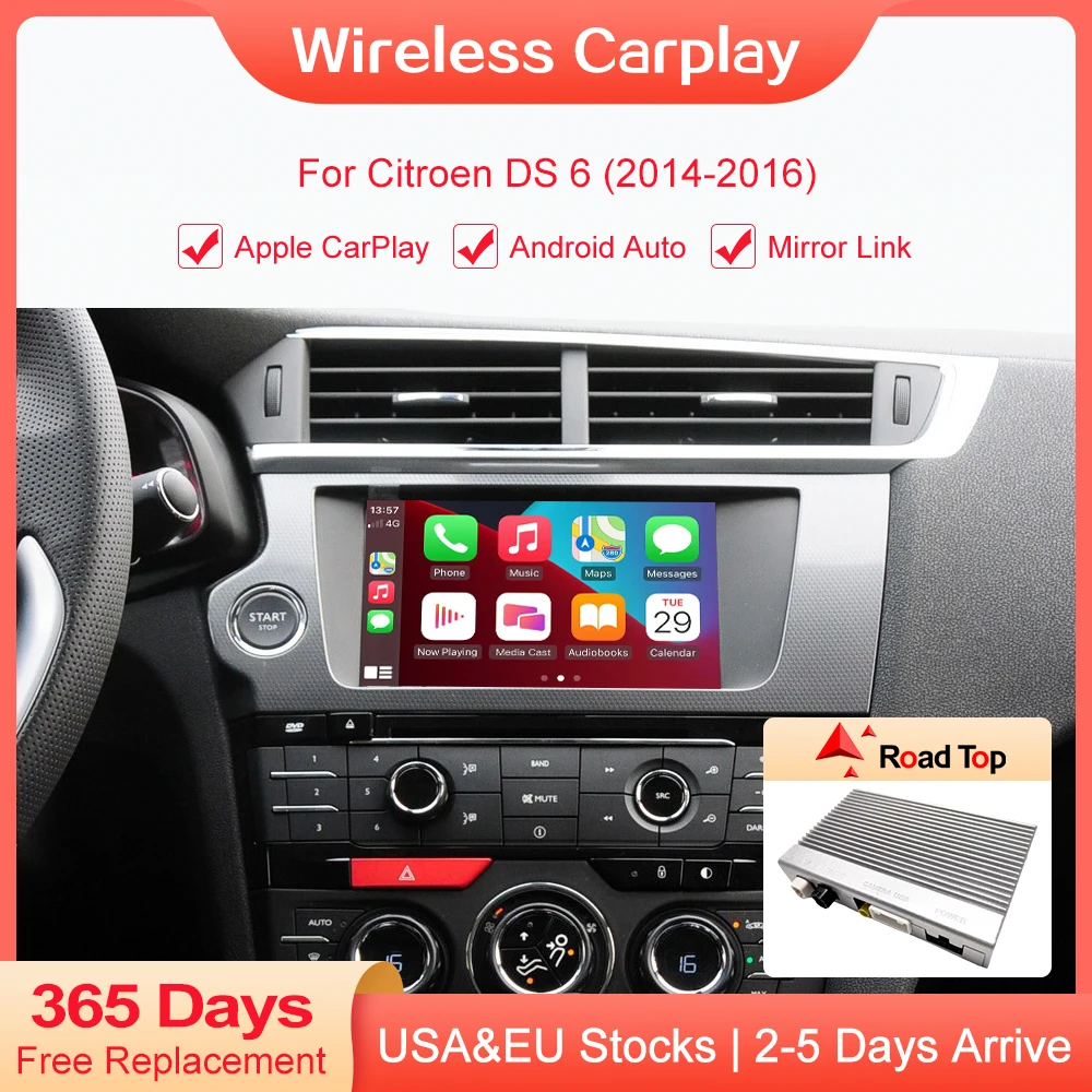 CarPlay inalámbrico para DS DS5 DS6, pantalla LCD de 7 pulgadas, accesorio para Android ...