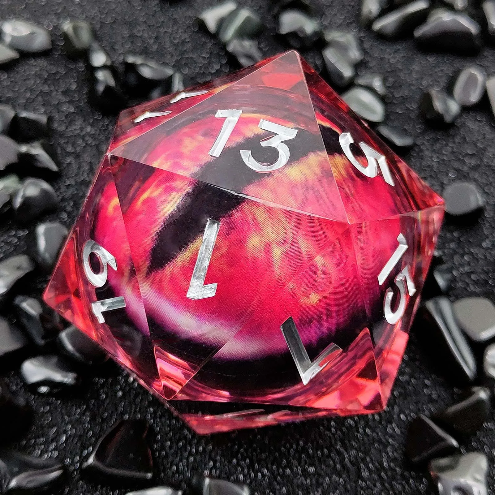 55mm Emit Light Jumbo Bulk Eyes DND D20 Dice for Dungeons and Dragons ...