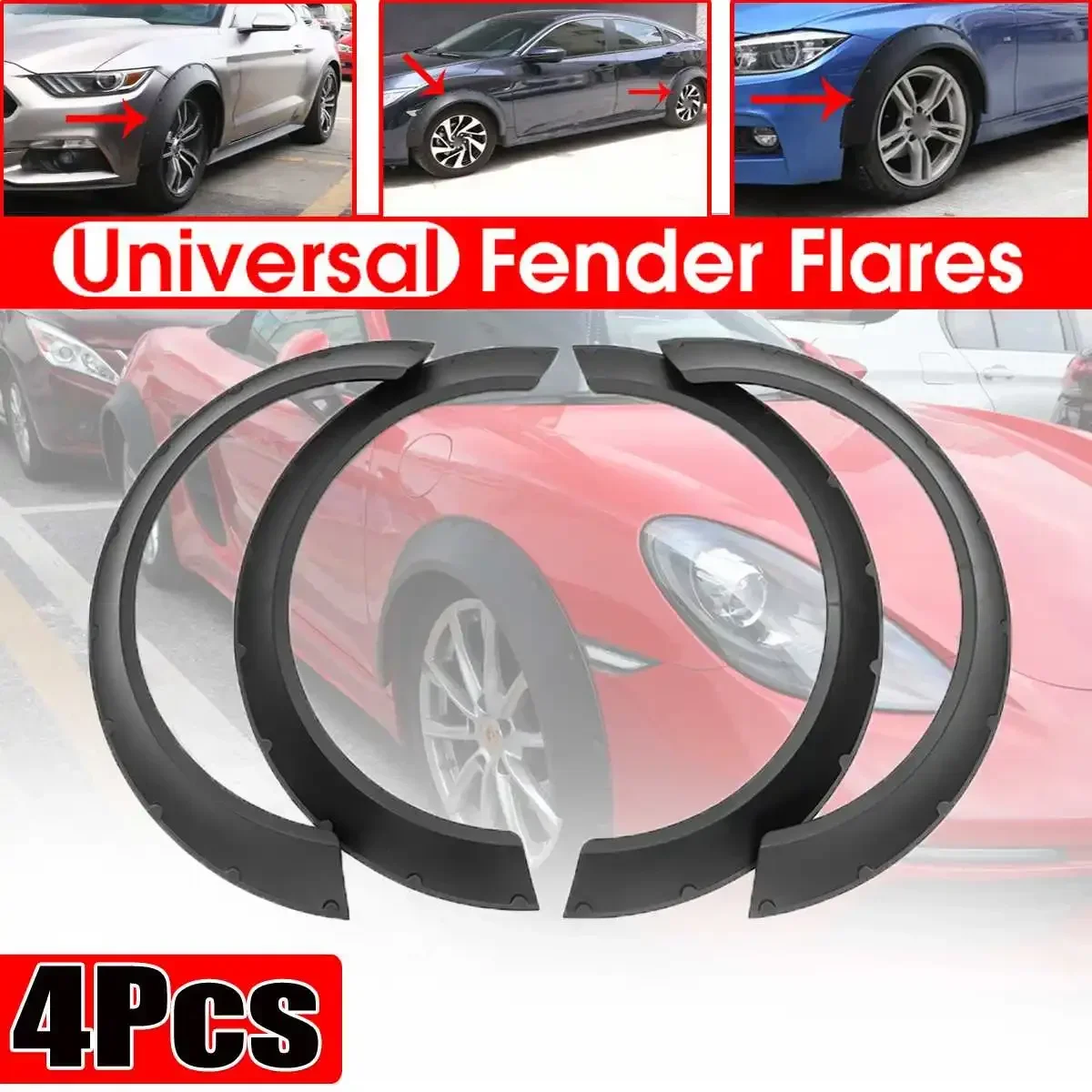 4Pcs-Universal-Car-For-Fender-Flares-Flexible-Wide-Wheel-Arches-For ...