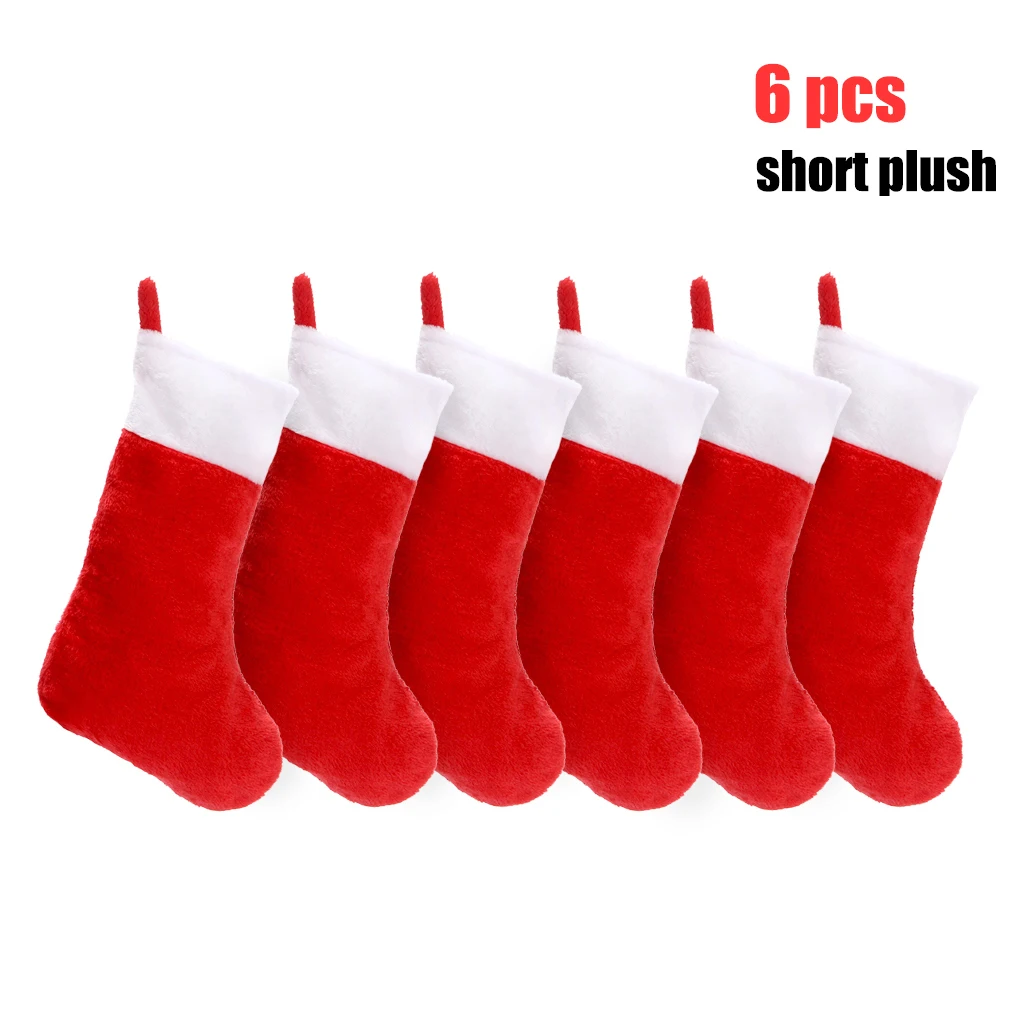 6Pcs-Christmas-Stockings-Plush-Hanging-Socks-Portable-Fireplace ...