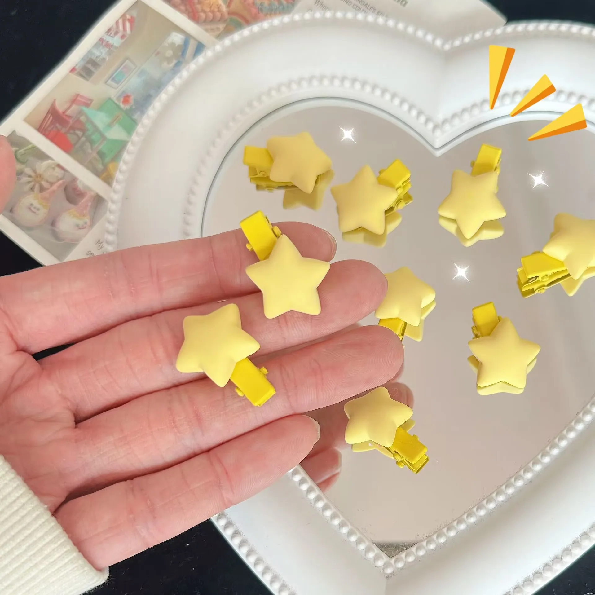 5-Pcs-Lot-New-Cute-Yellow-Star-Hair-Clip-Alloy-Barrettes-Small-Star ...
