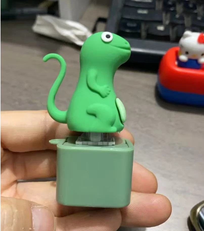 Funny Croaking Frog Keychain Rechargeable Lizard Toy Button Clicker ...