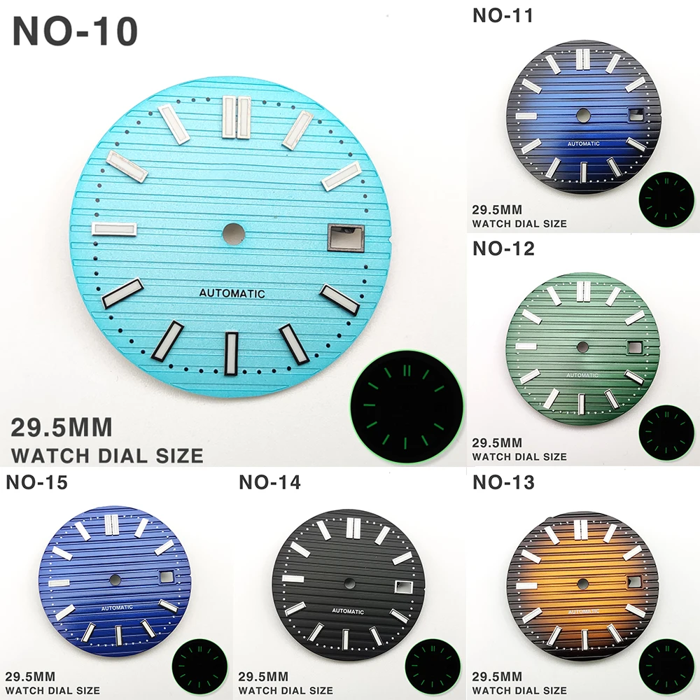 29-5mm-Nautilus-Aseptic-Dial-Green-Luminous-Watch-Accessories-for-NH35 ...