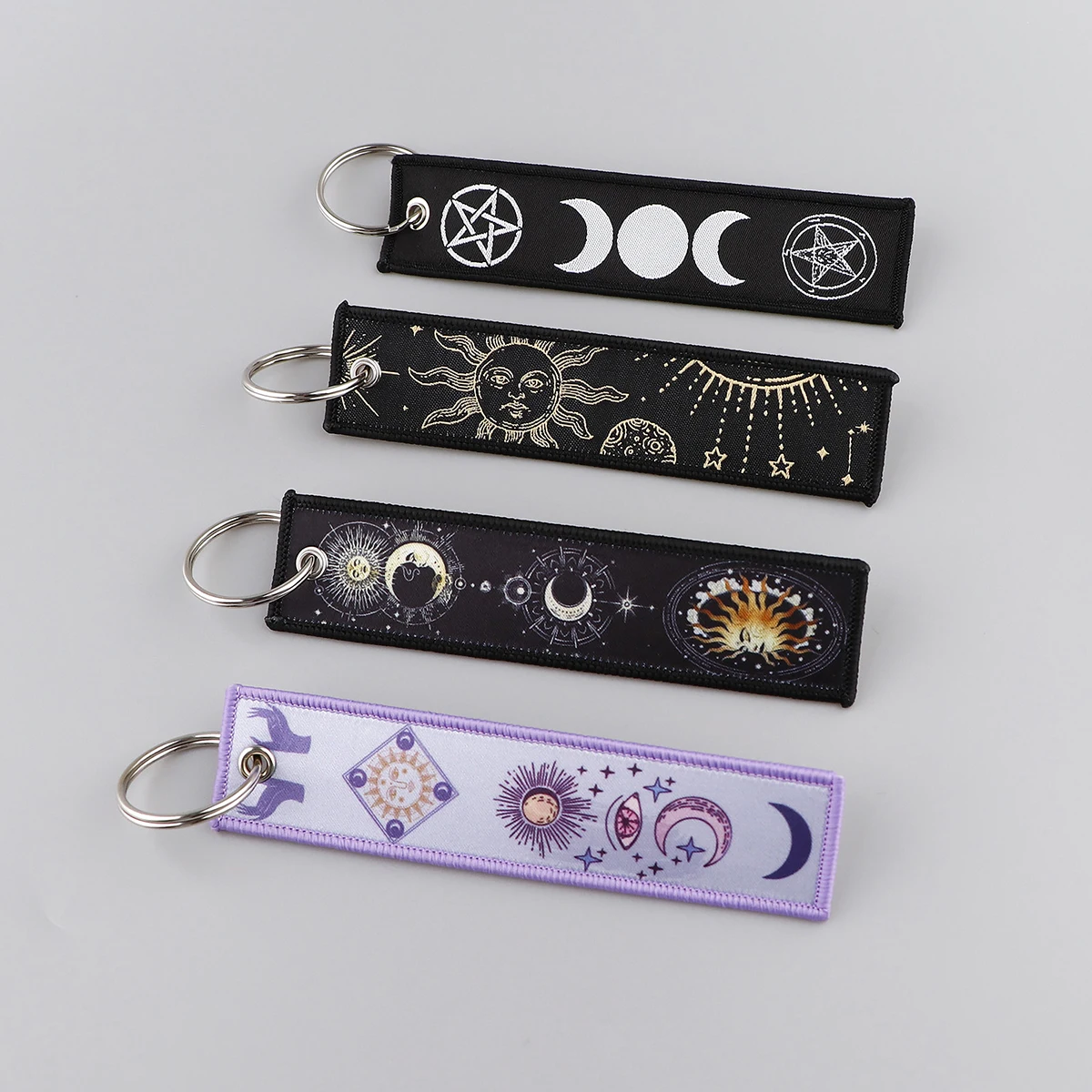 Triple-Moon-Goddess-Wicca-Pentagram-Magic-Amulet-Key-Tag-Keychains-for ...