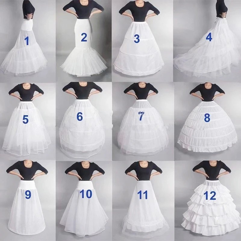 Women Lolita Cosplay Jupon Crinoline Tutu Multiple Styles Bride A line ...