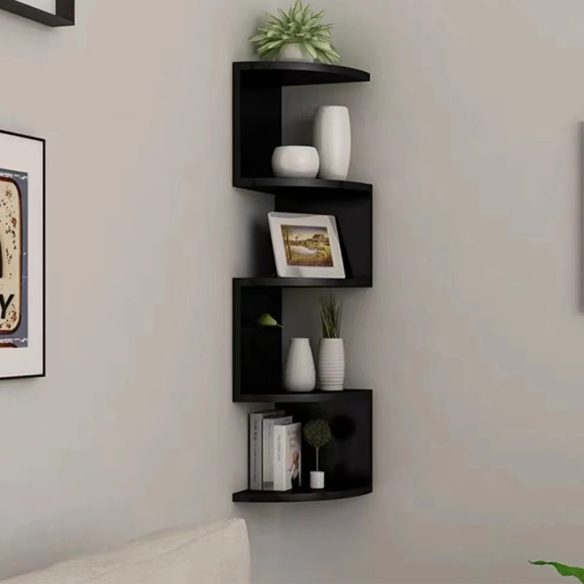 Estante-de-pared-creativo-para-el-hogar-estante-triangular-de-esquina ...