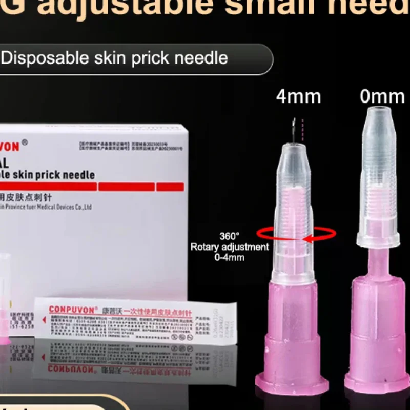 10/100Pcs 31G 0-4mm Adjustable Small Needle Disposable 31G Medical ...