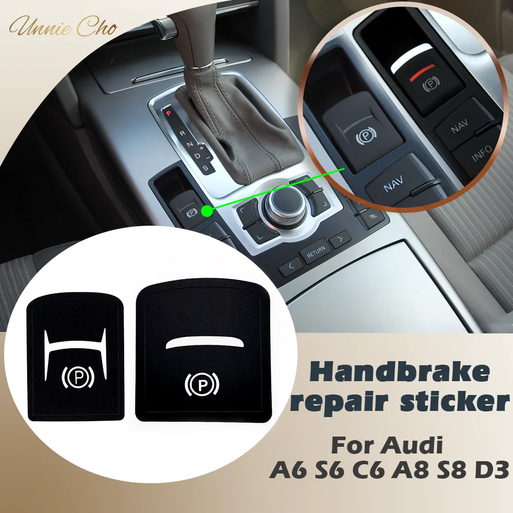 For-Audi-A6-C6-Handbrake-Button-Sticker-for-S6-RS6-2005-2011Vinyl ...