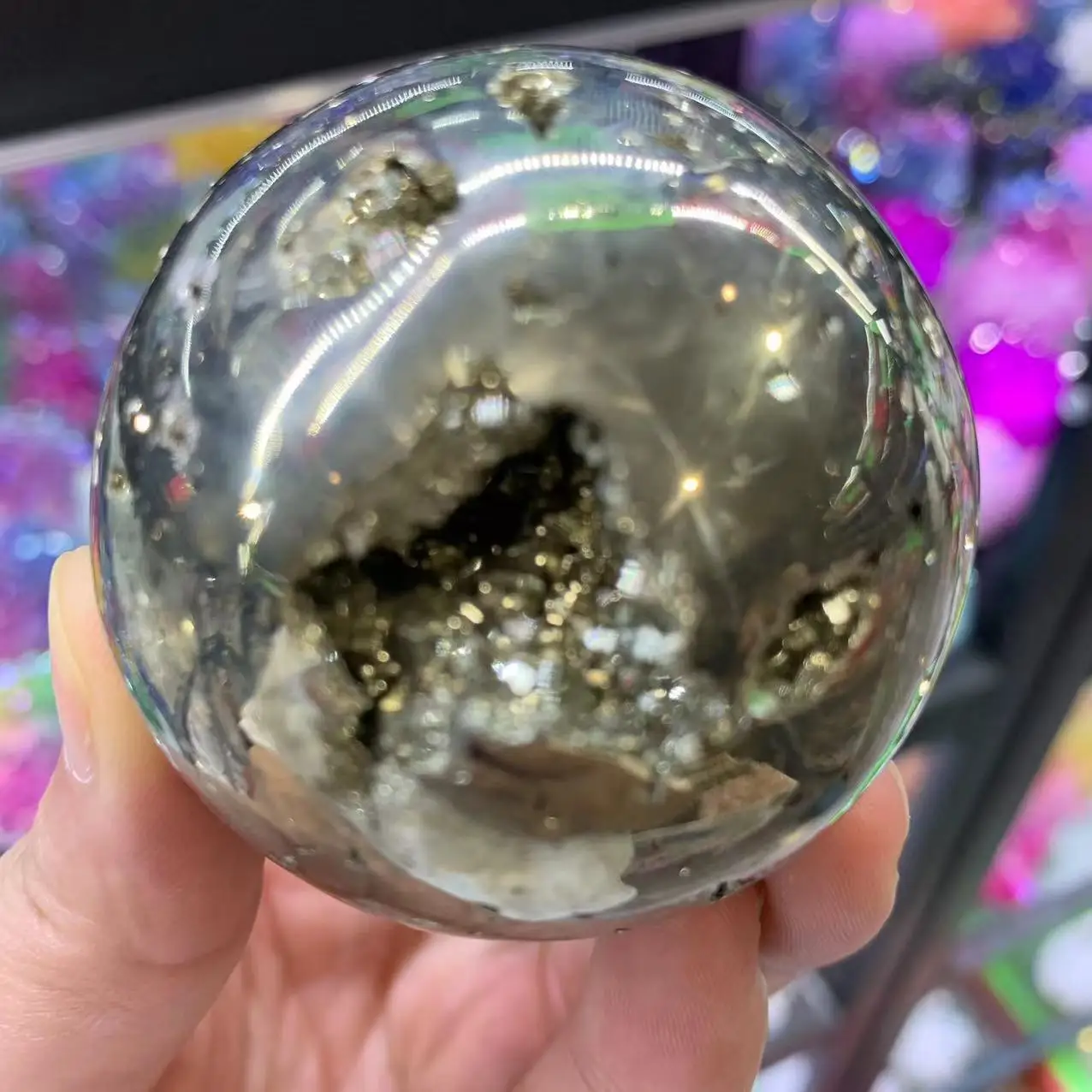 Natural-Pyrite-Sphere-Stone-Ball-Crystal-Mineral-Quartz-Specimen-Gem ...