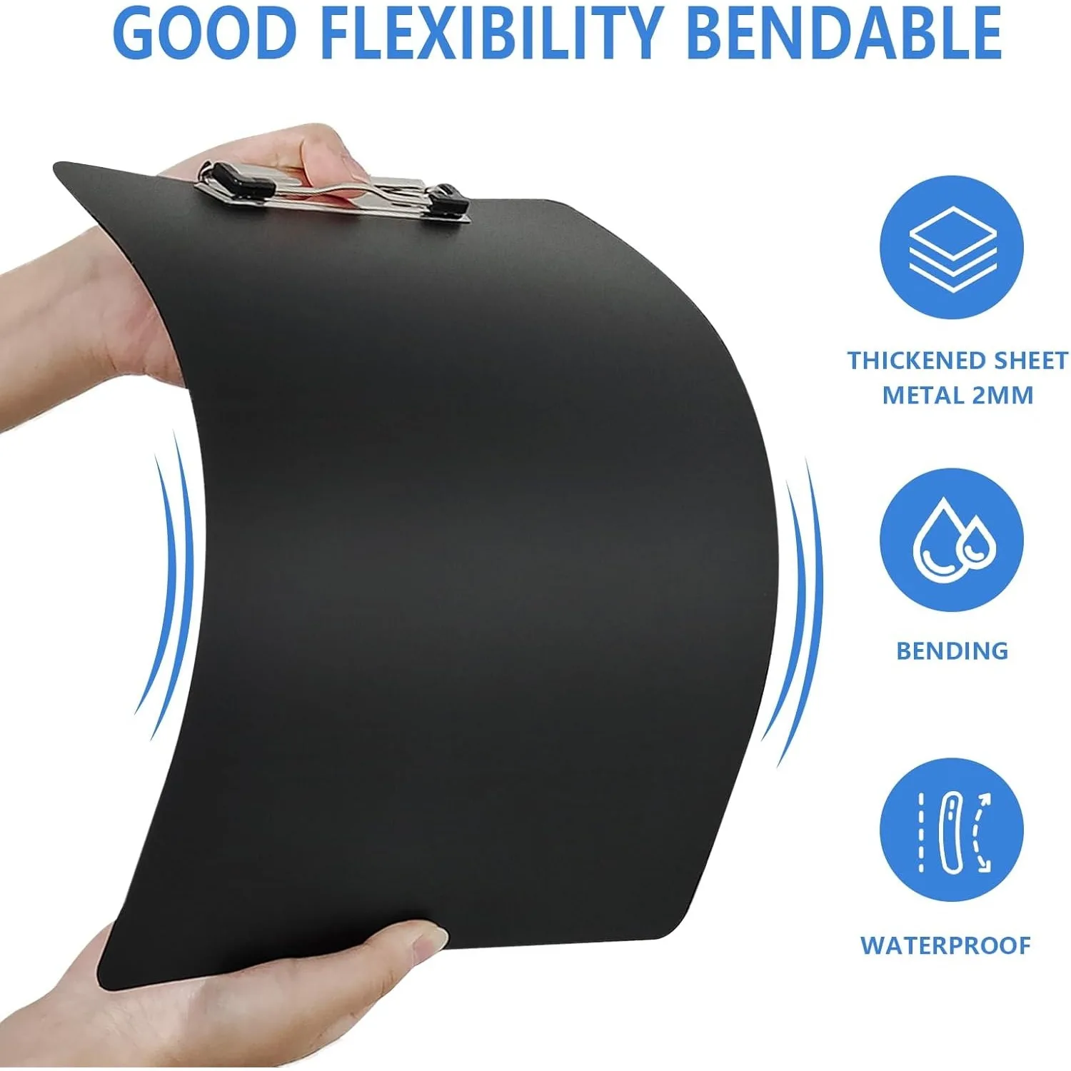 6-Pack A4 Clipboards | Black Writing Boards with Metal Clips, Binder ...