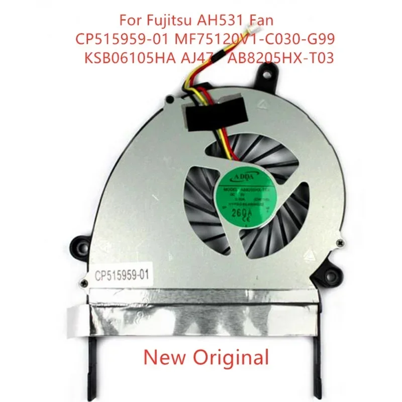 New-Original-laptop-CPU-cooling-fan-for-Fujitsu-ah531-fan-CP515959-01 ...