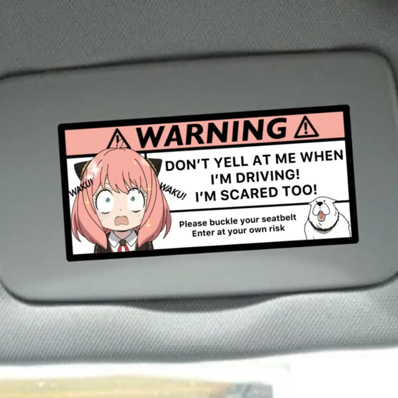 Cute-Pink-Girl-Car-Sticker-For-Anya-Spy-Warning-Anime-Sticker ...
