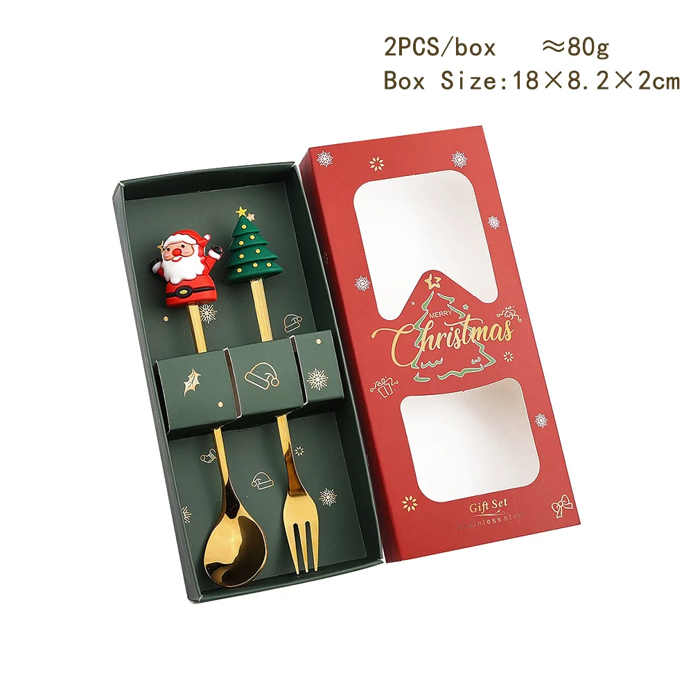 15-8-16cm-Christmas-Spoon-Set-Santa-Gold-Stainless-Steel-Santa-Claus ...
