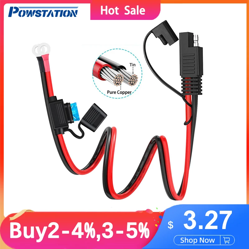 Powstation-10AWG-SAE-2-Pin-Quick-Release-Connector-to-O-ring-Terminal ...