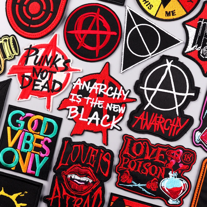 Punk Embroidery Patch Anarchy Anarchism Iron On Patches For Clothing ...