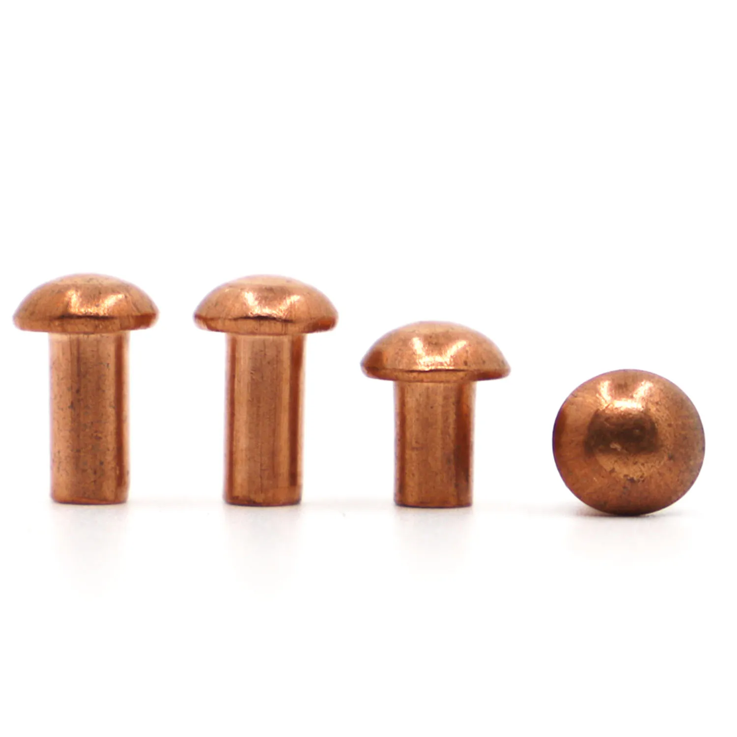 1 50pcs Copper Rivet Pan Head Solid Rivets Brass Half Round Solid Rivet ...