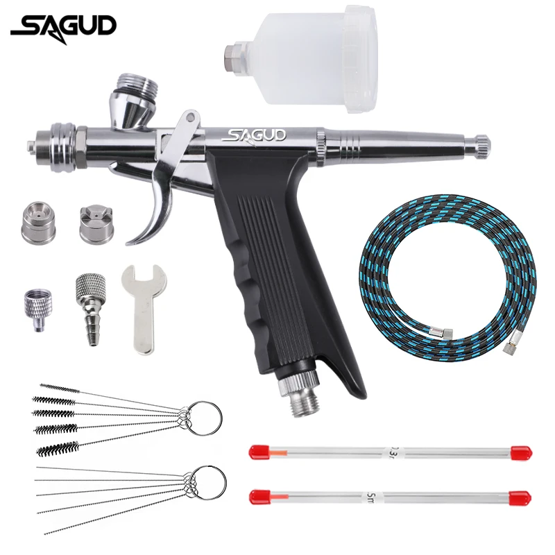 Airbrush-Kit-Dual-Action-0-5mm-Nozzle-Airbrush-Gun-with-Cleaning-Needle ...