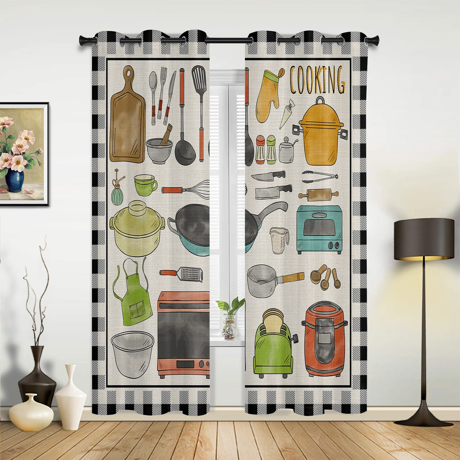 Kitchen Cooking Window Treatments Curtains Living Room Window Curtain ...