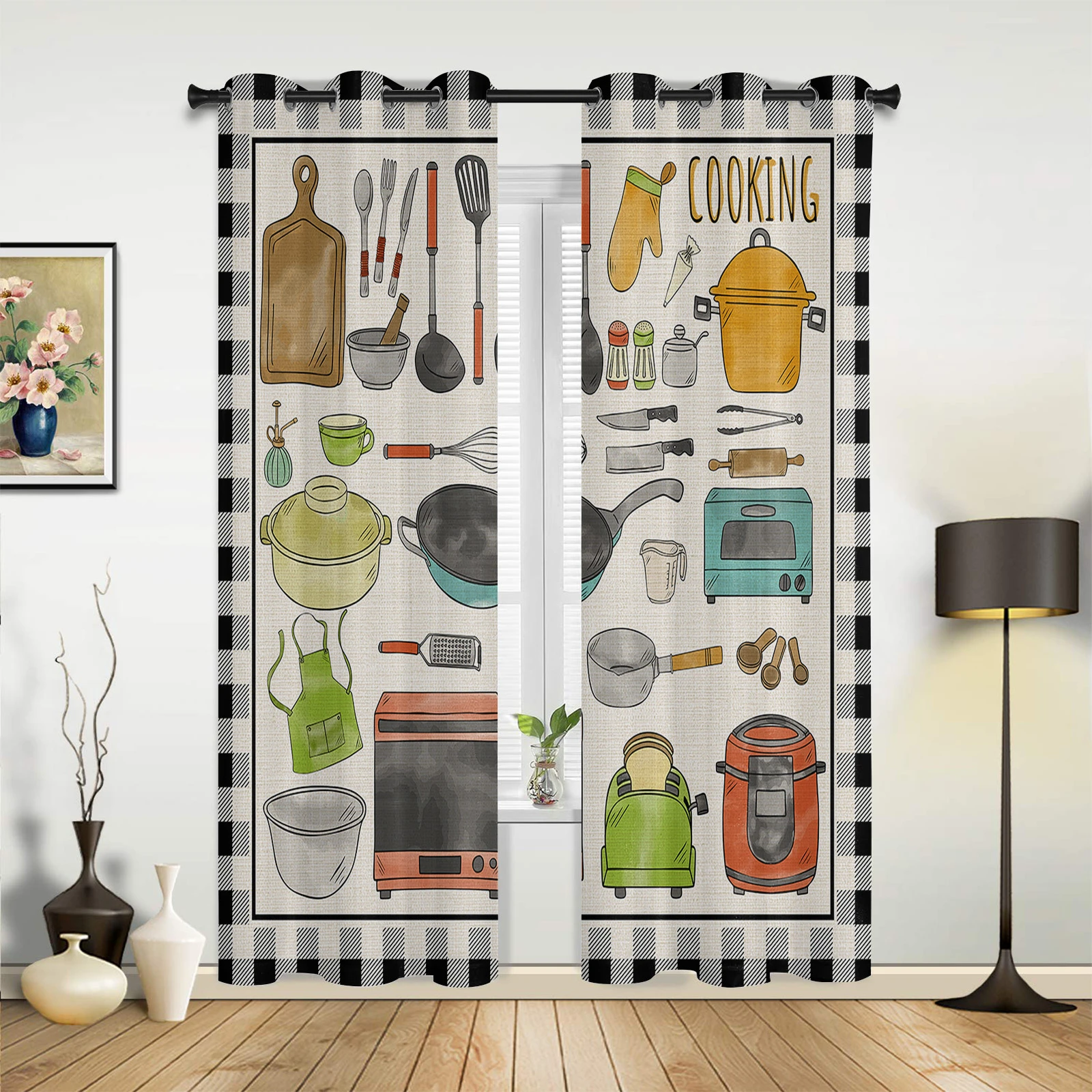 Kitchen Cooking Window Treatments Curtains Living Room Window Curtain ...
