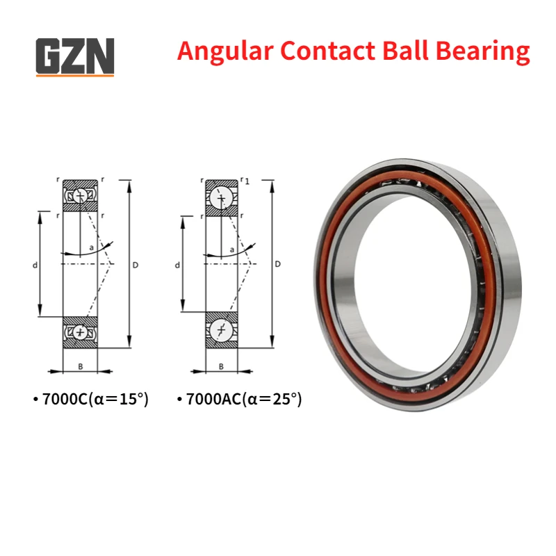 1PCS-Free-Shipping-single-Row-High-Speed-Angular-Contact-Ball-Bearing ...