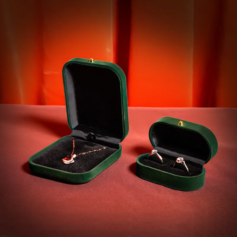 Flannel Jewelry Box Pendant Stud Earrings Ring Box Wedding Gift Box ...