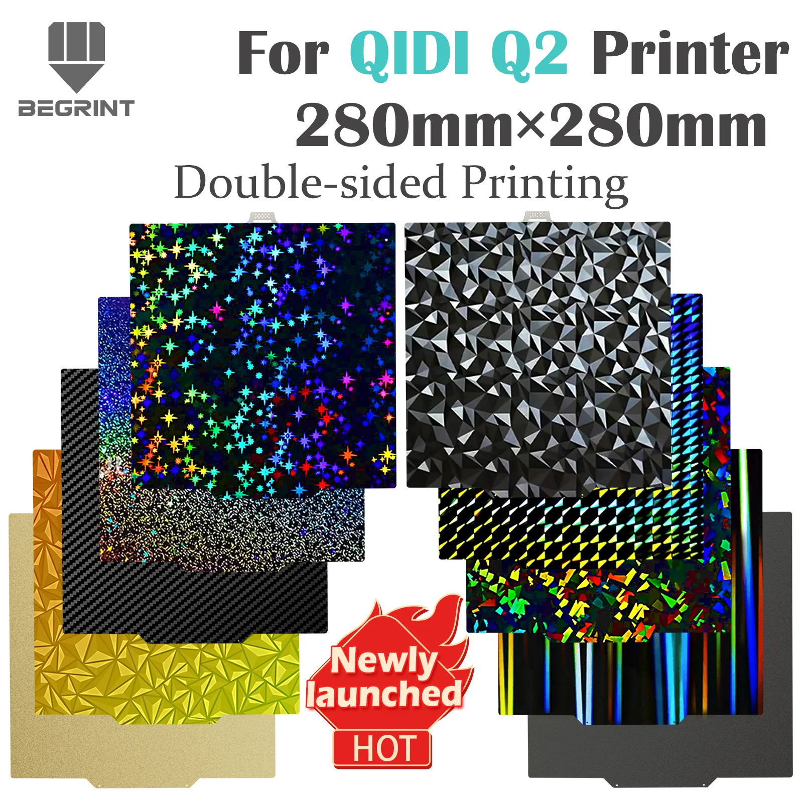 Build Plate for QIDI Q2 Spring Steel Sheet PEI PET Carbon fiber Double ...