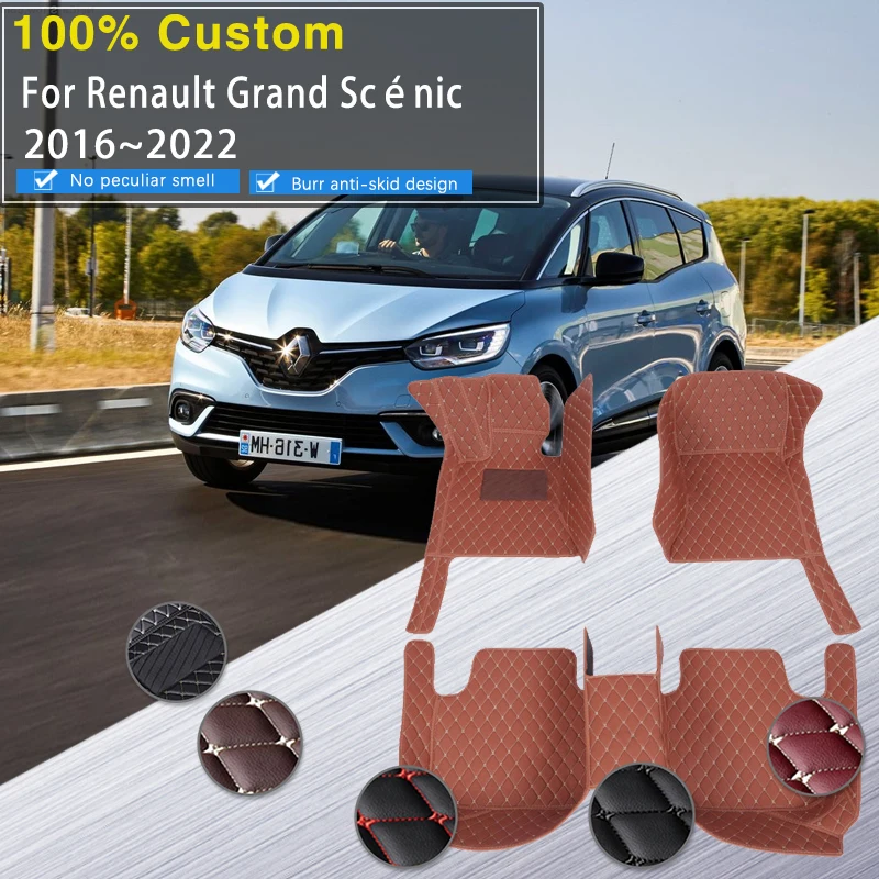 Leather-Car-Floor-Mats-For-Renault-Grand-Scenic-IV-2016-2022-5seat-Anti ...