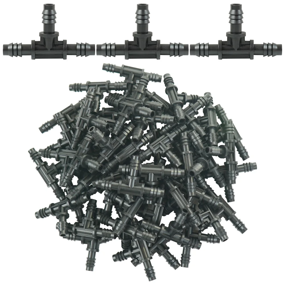 Garden 3/8" Hose Barb Tee Connector 8/11mm 3-Way Water Divider Barbed ...