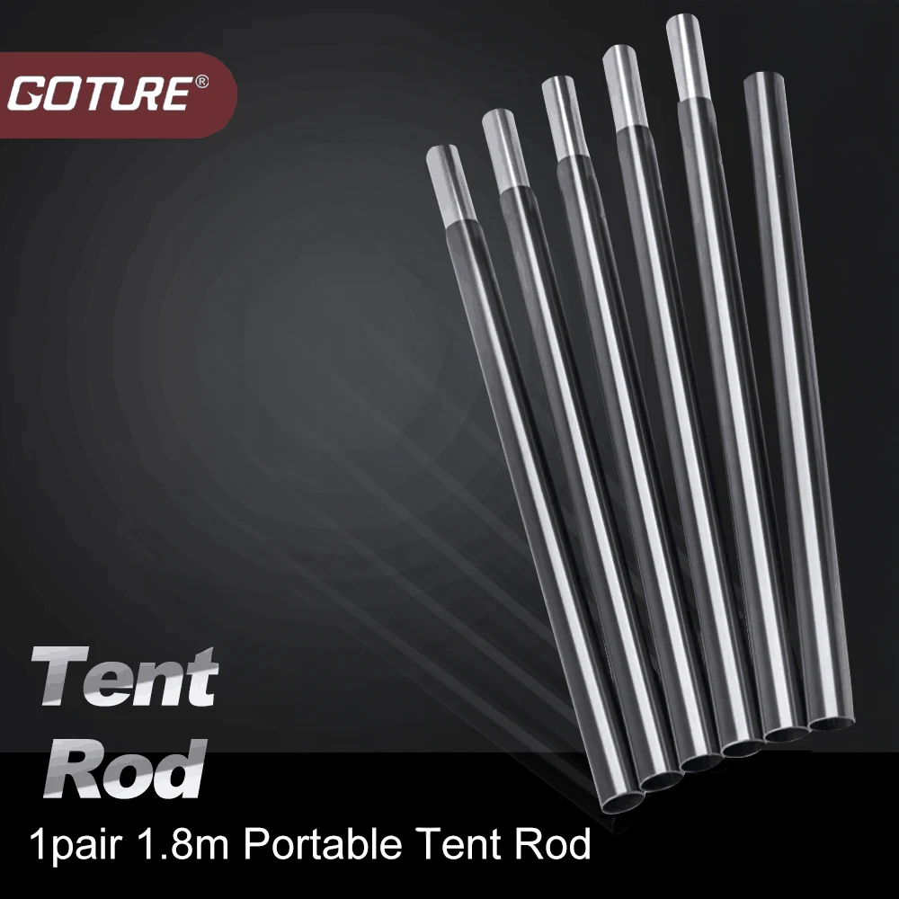 Goture 1pair 12 Sections Lightweight Tent Rod 1.8M 7705 Aluminum Tarp ...