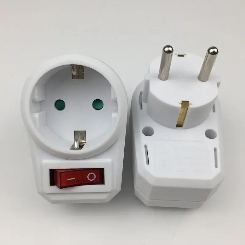 European Conversion Plug 1 to 1 Way Power Adapter Adaptor with Switch ...