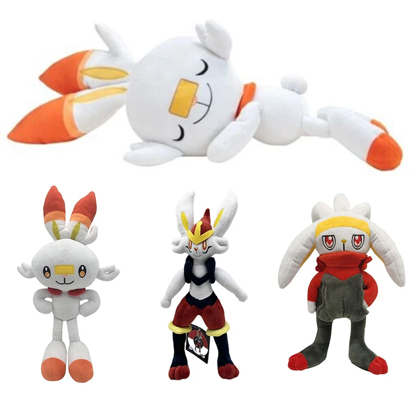 Pok-mon-Sword-and-Shield-Scorbunny-Evolution-Raboot-Cinderace-Plush ...