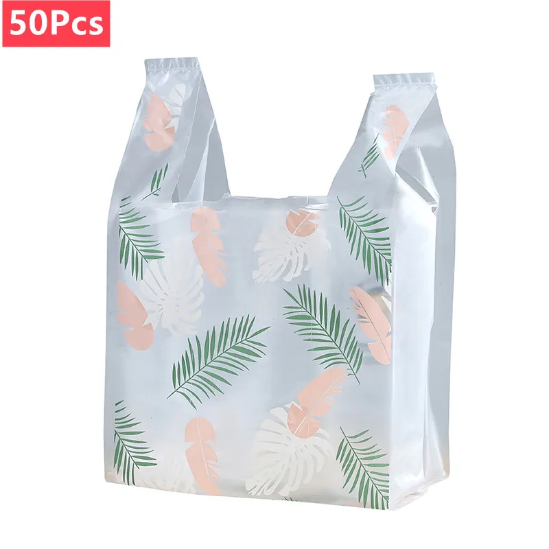 50Pcs-Food-Plastic-Bags-Christmas-Gift-Packaging-Bag-with-Hand-Shopping ...