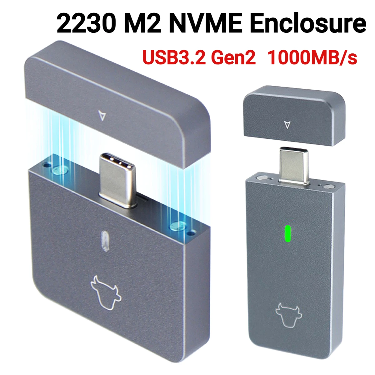 M-2-NVMe-2230-SSD-Enclosure-USB-C-Adapter-10Gbps-USB3-2-Gen2-External ...