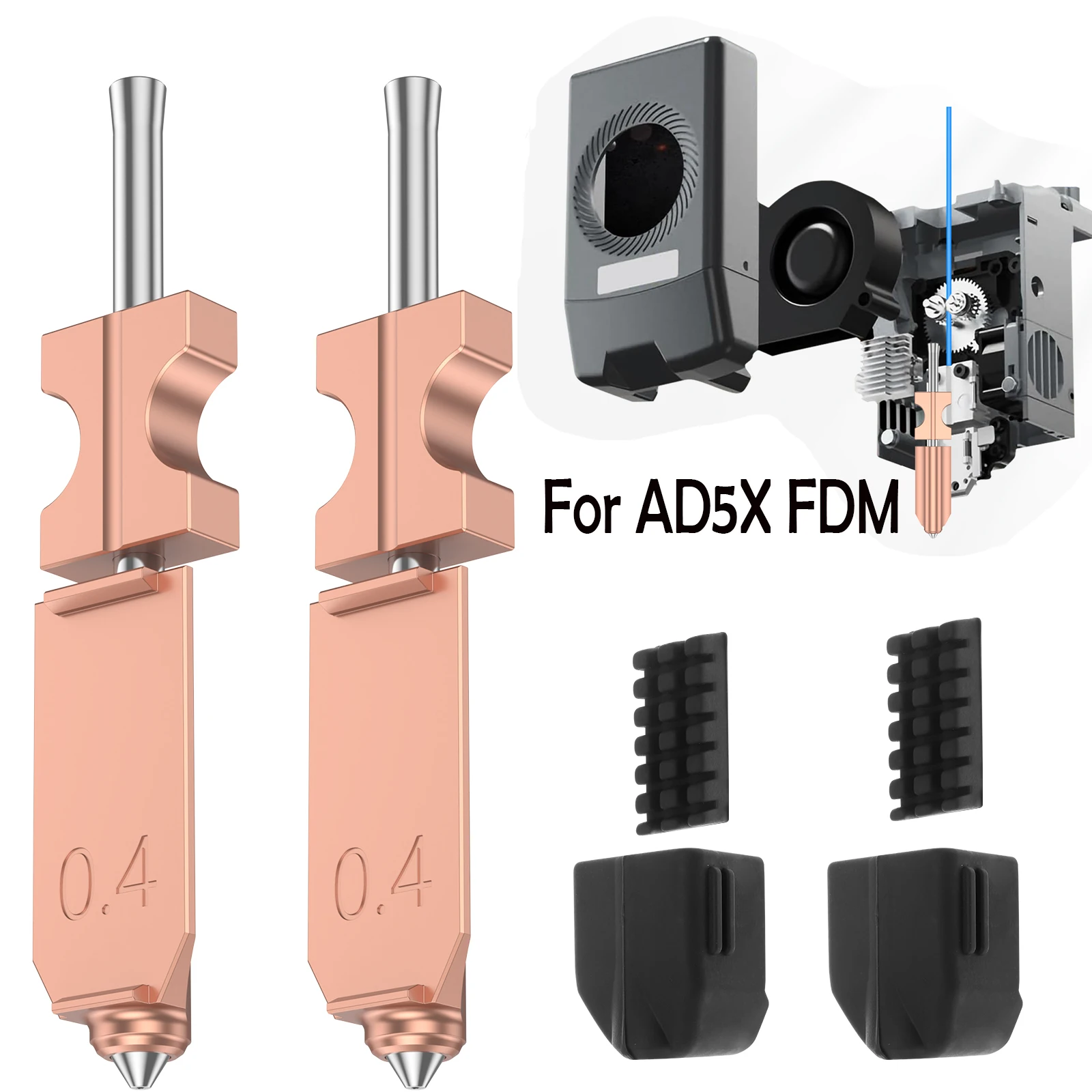 0.4mm Hotend Nozzles For AD5X 3D Printer Assembled Extruder Kits Metal ...