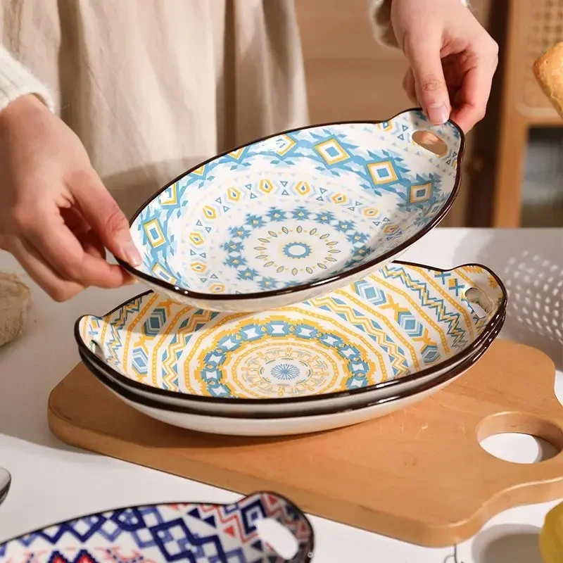 Classic-Bohemian-Style-Ceramic-Tableware-Hand-Painted-Underglaze-Color ...